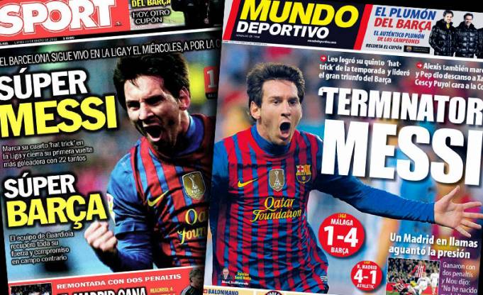 La prensa española se rinde a los pies de “Terminator Messi” — La 97 ...